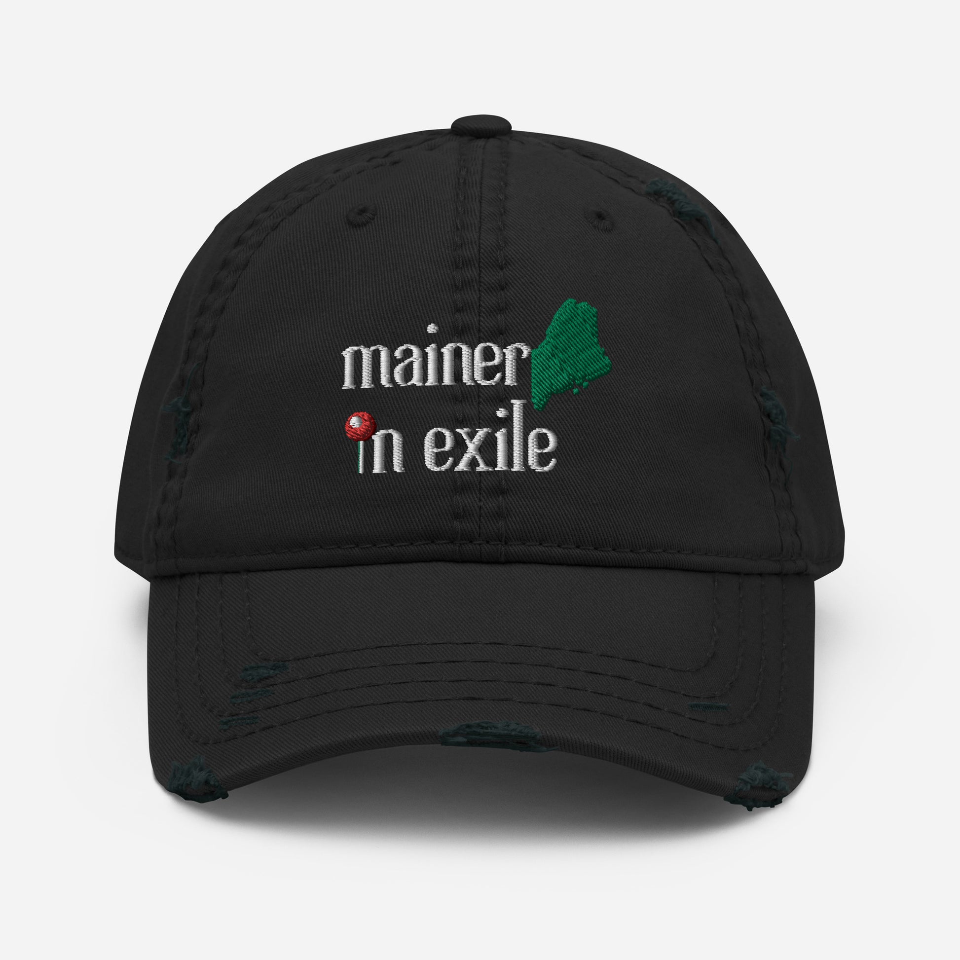 Mainer In Exile Dad Hat (distressed) - Featured in Down East Magazine Mainer In Exile Dad Hat (distressed) - Featured in Down East Magazine